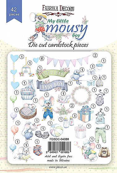 HOOBY ROOM - מוצרי נייר מעוצבים | מארז חיתוכי קארדסטוק MY LITTLE MOUSY ...